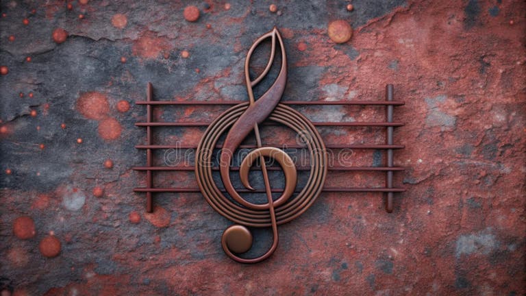 A Copper Treble Clef on a Rusty Background Stock Image - Image of ...