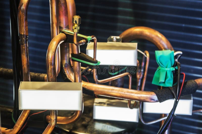 Copper Tubes in the Cooling System of Climate Equipment. Copper Pipes ...
