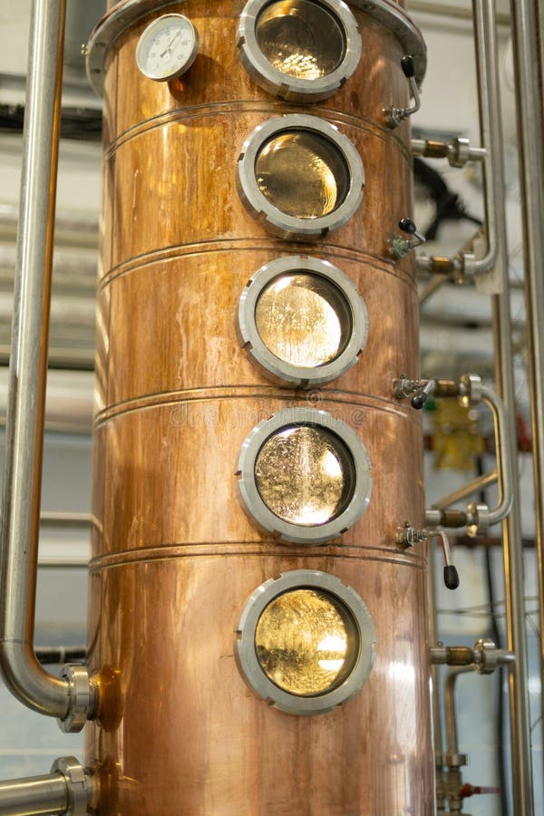 Distillate Production Process in Copper Distillation Unit. Cpper Vacuum ...