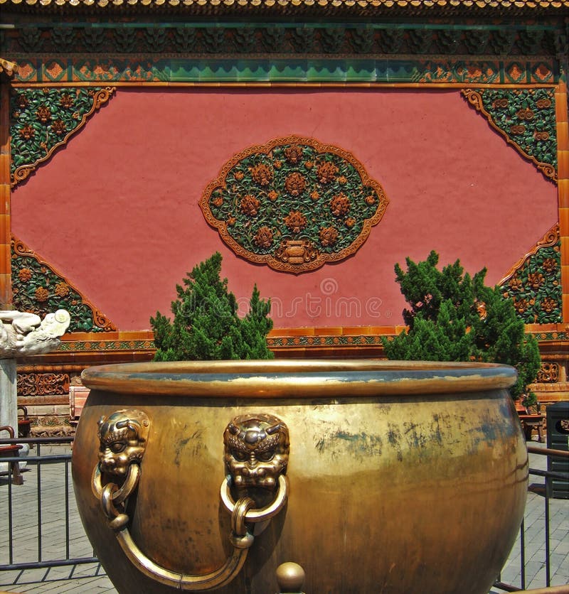 Copper Vat And Coloured Wall Picture. Image: 4106054