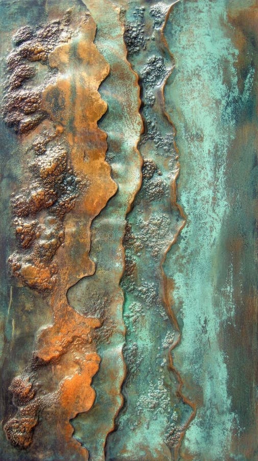 Copper and Verdigris, a Study in Texture and Color Stock Illustration ...
