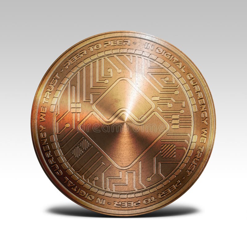 Copper Waves Coin Isolated on White Background 3d Rendering Stock ...