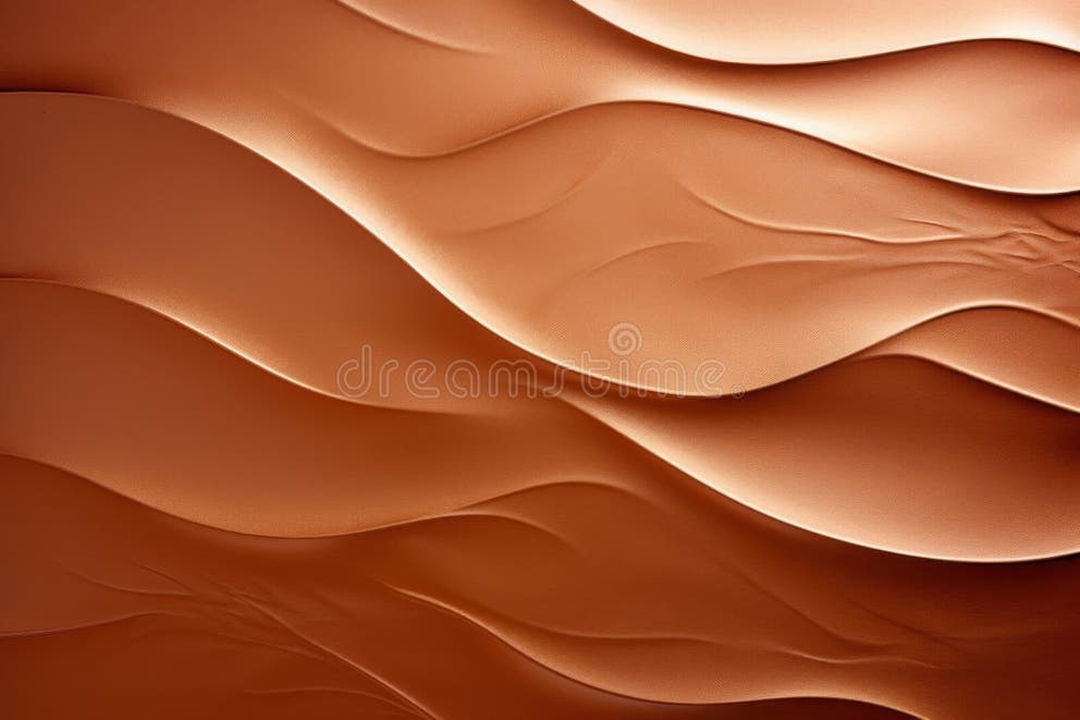 Copper Waves Texture Background, Smooth Curves and Fluidity Concept ...
