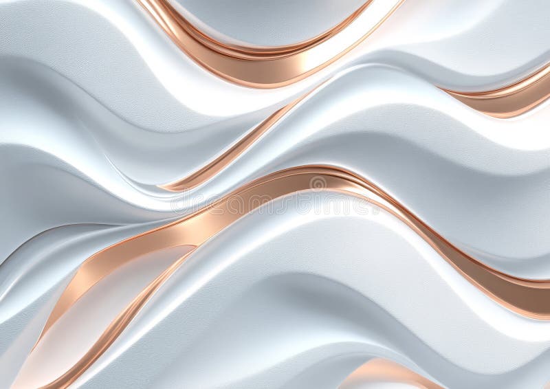 Copper and White Wave Pattern on a Soft White Backdrop - a Minimalist ...