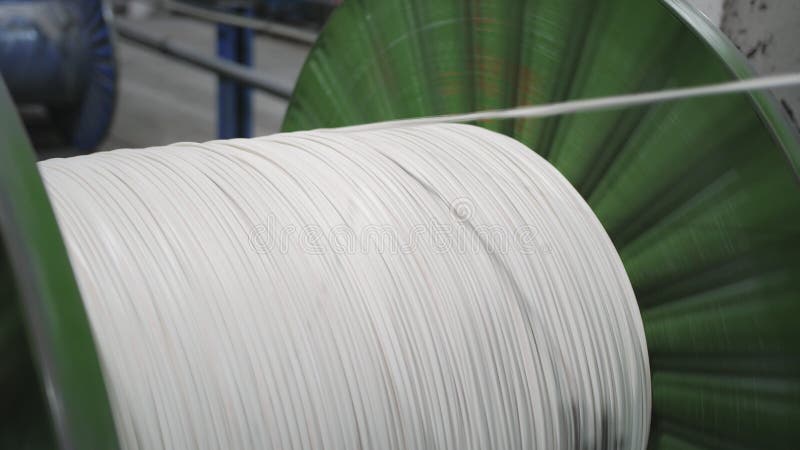 The Copper Winding of the Cable on the Reel. Production of Electric ...