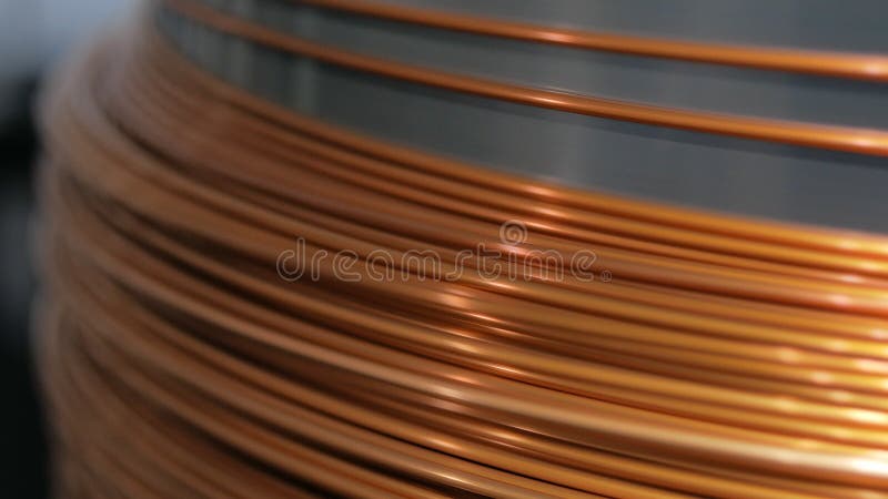 Copper Winding Wire Manufacturing Process. Cable Production Plant Stock ...