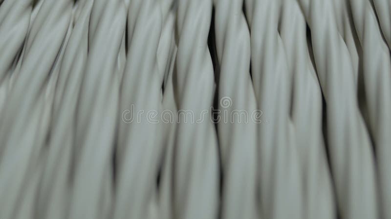 Winding Cable on a Rotating Coil. Production of Electric Cable. Stock ...