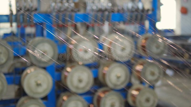 Copper Winding Wire Manufacturing Process. Electric Cable Production ...
