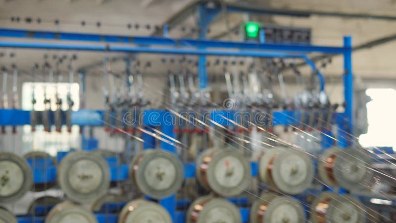 Copper Winding Wire Manufacturing Process. Cable Production Plant Stock ...