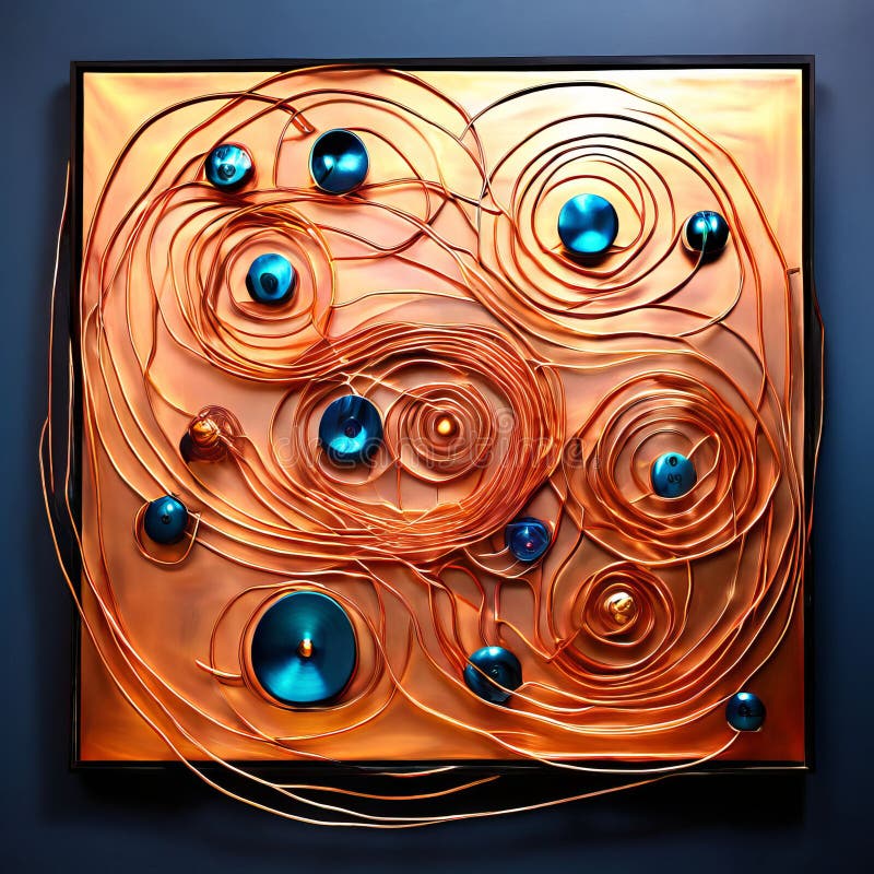 Copper Wire Abstract Wall Art Artistic Wall Hangings F Stock ...