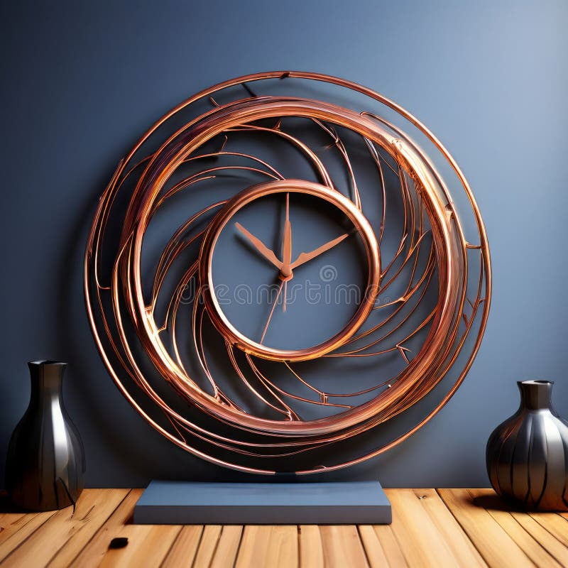 Copper Wire Abstract Wall Clock Artistic Wall Clocks Featuring Stock ...