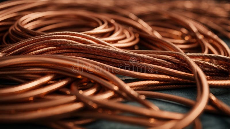 Copper Wire Cable, Raw Material Energy Industry Stock Illustration ...