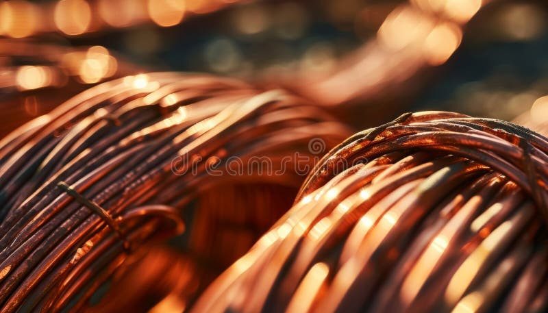 Copper Wire Cable, Raw Material Energy Industry Stock Illustration ...