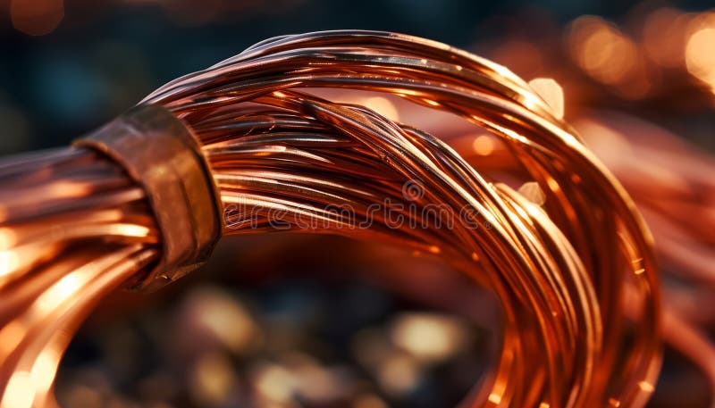 Copper Wire Cable, Raw Material Energy Industry Stock Illustration ...