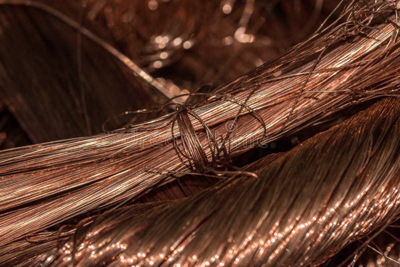 Copper wire close-up stock image. Image of copper, metal - 135747897