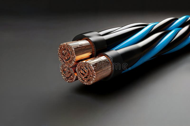 Macro Shot of Copper Wire Bundles Showcasing Strands, Generative Ai ...