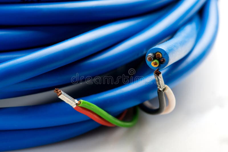 Various Copper Electrical Wires Isolated on White Background ...