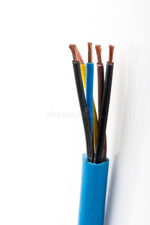 Various Copper Electrical Wires Isolated on White Background ...