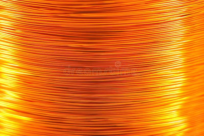 Copper Wire for Electronics Close-up with a Focus on the Center and ...