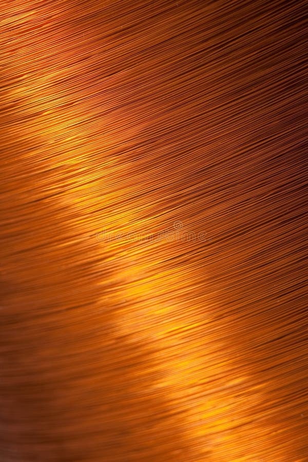 Copper Wire for Electronics Close-up with a Focus on the Center and ...