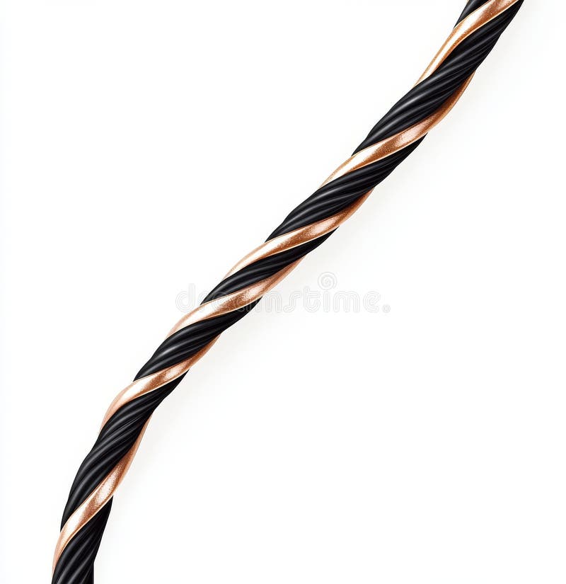 Copper Wire Exposed on a Black Electric Cable Stock Photo - Image of ...