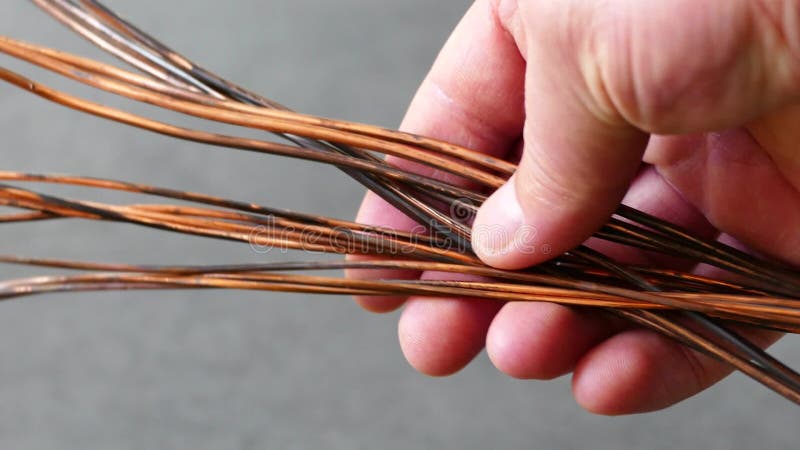 Copper Wire Inside Electrical Wiring-an Electrician Has Copper Wire in ...