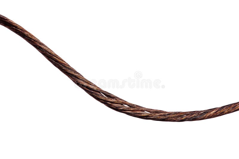 Copper Wire Isolated on White Stock Image - Image of installation ...
