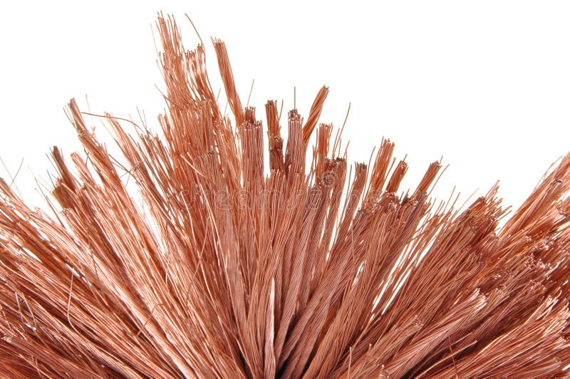 Copper Wire Isolated on White Background Stock Photo - Image of ...