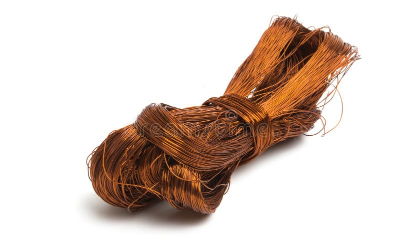 Copper Wire Isolated on White Background Stock Photo - Image of ...