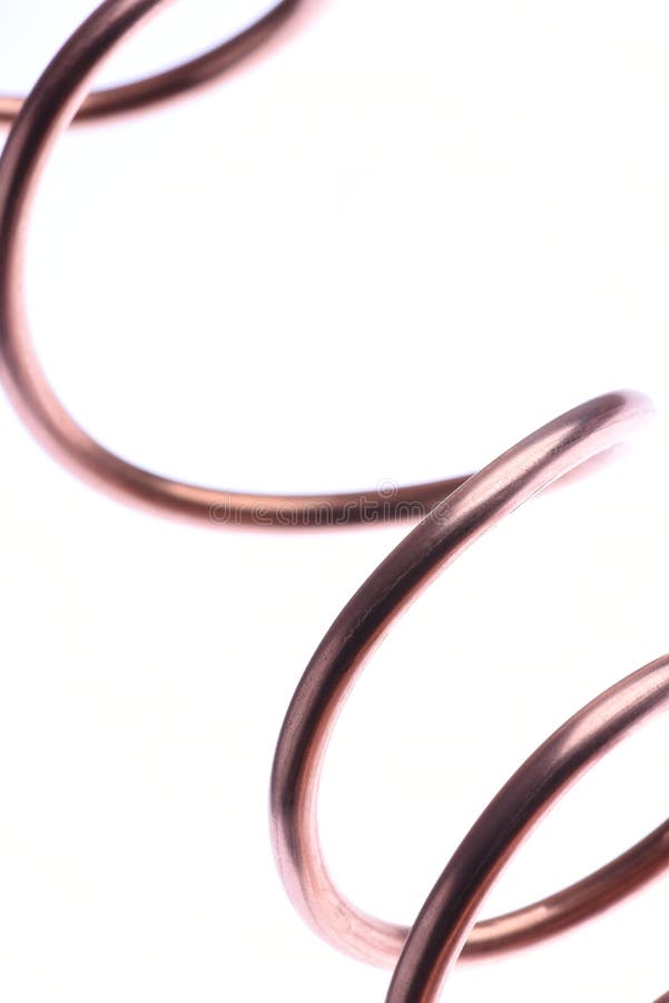 Swirl of Copper Corrugated Pipe Stock Photo - Image of electric ...