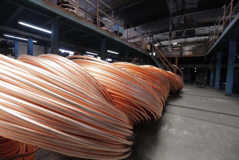 Copper Wire Copper Pipe Processing Machine Stock Image - Image of ...