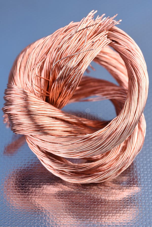 Copper wire raw materials stock image. Image of electricity - 128976467