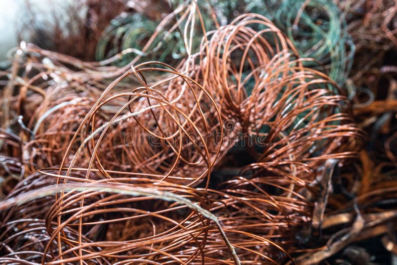 Copper Wire Scrap from Electric Cable Recycling. Stock Photo - Image of ...