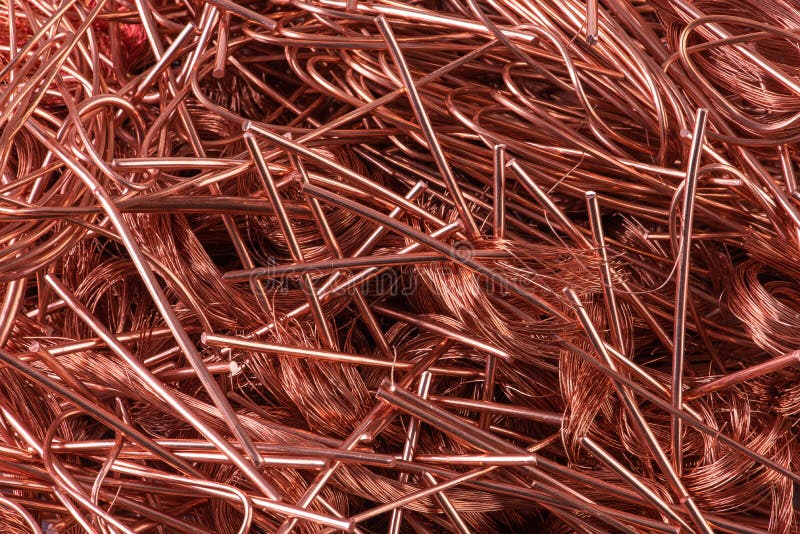 Copper Wire Scrap, Industry and Market of Raw Materials Stock Image ...
