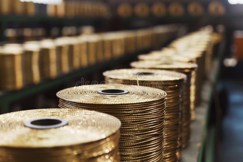 Copper Wire Spools in Storage. Generative Ai Stock Illustration ...