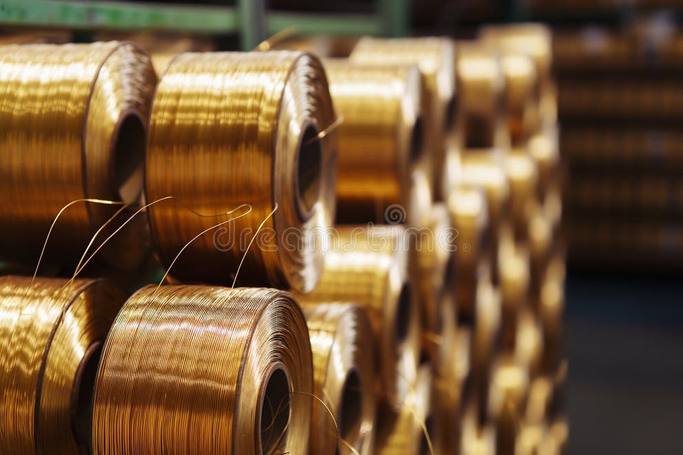 Copper Wire Spools in Storage. Generative Ai Stock Illustration ...