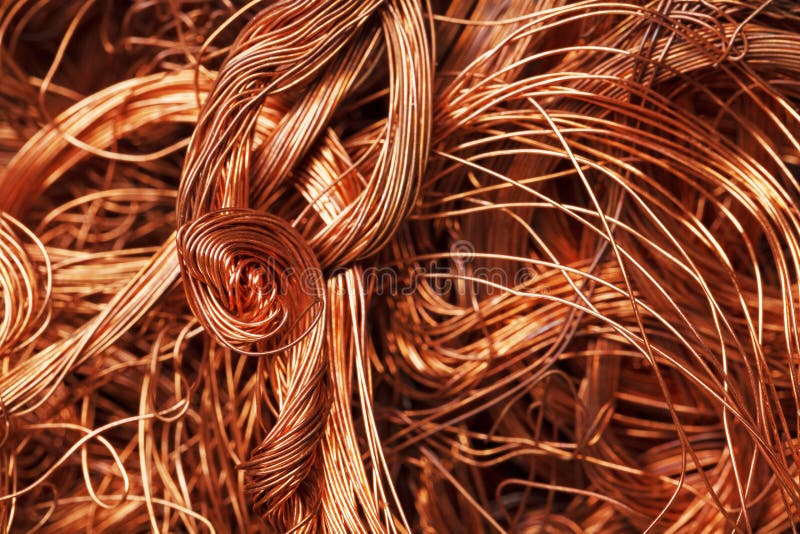 Copper Wire Texture Background in Full Screen. Scrap of Non-ferrous ...