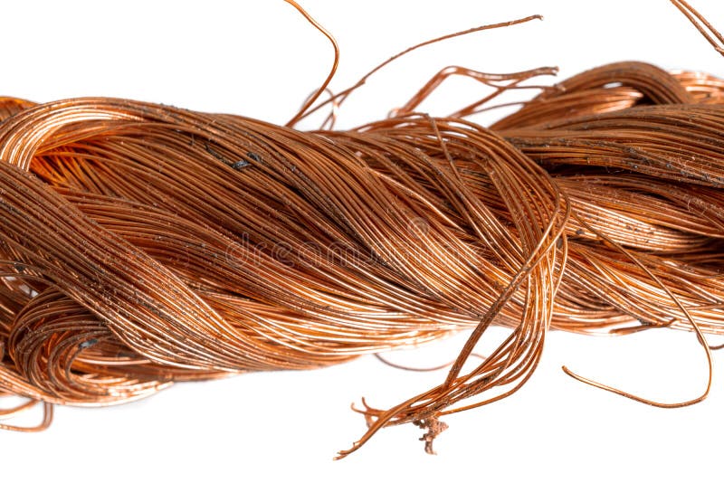 Copper Wires on a White Isolated Background Stock Image - Image of ...