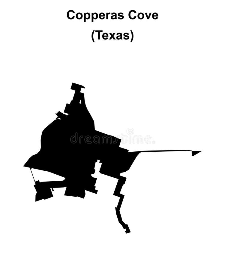 Copperas Cove outline map stock vector. Illustration of blank - 357643767