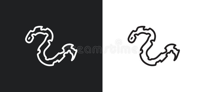 Copperhead Outline Icon in White and Black Colors. Copperhead Flat ...