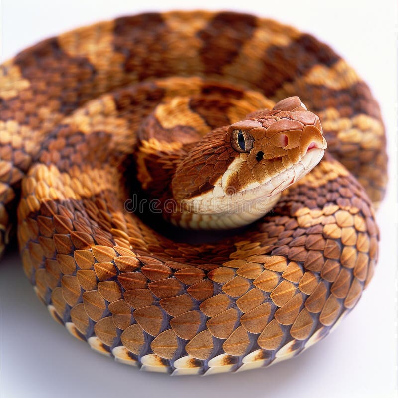 Copperhead Snake is Coiled and Positioned Prominently with Its ...