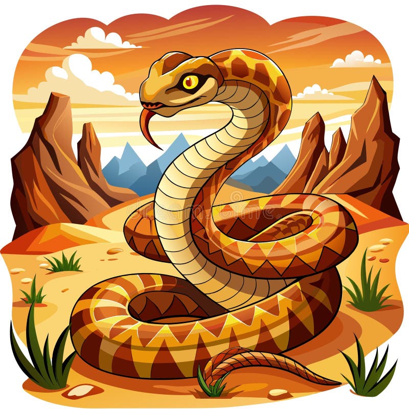Copperhead Snake Supportive Screams Desert Vector Stock Illustration ...