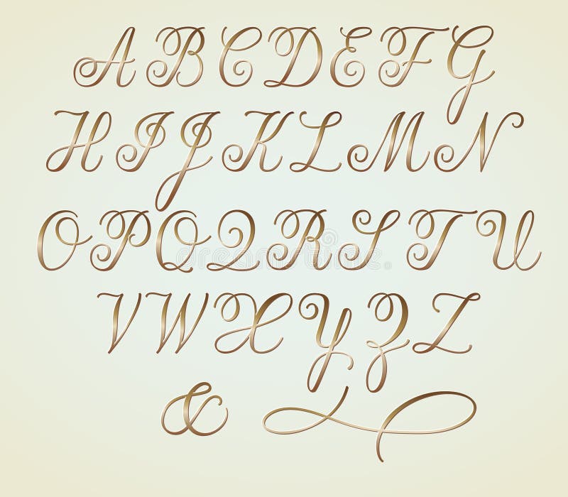 Copperplatse Monogram Alphabet Stock Illustrations – 1 Copperplatse ...