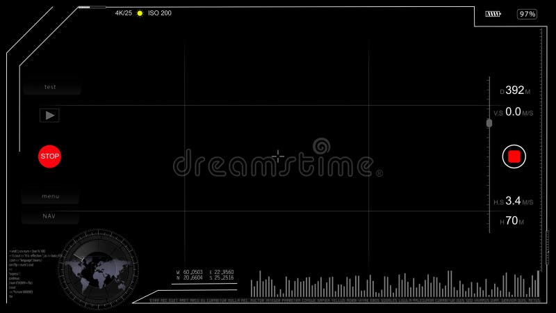 Sci Fi HUD Frame.Technology User Interface and Vewfinder Data Display ...