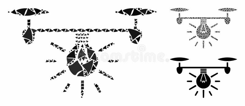 Copter Illumination Composition Icon of Unequal Elements Stock ...