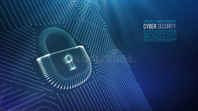 Coputer Internet Cyber Security Background. Cyber Crime Vector ...