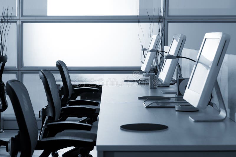 Coputers in it office stock photo. Image of furniture - 52785482