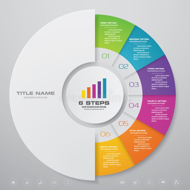 6 Steps Cycle Chart Infographics Elements. Stock Vector - Illustration ...
