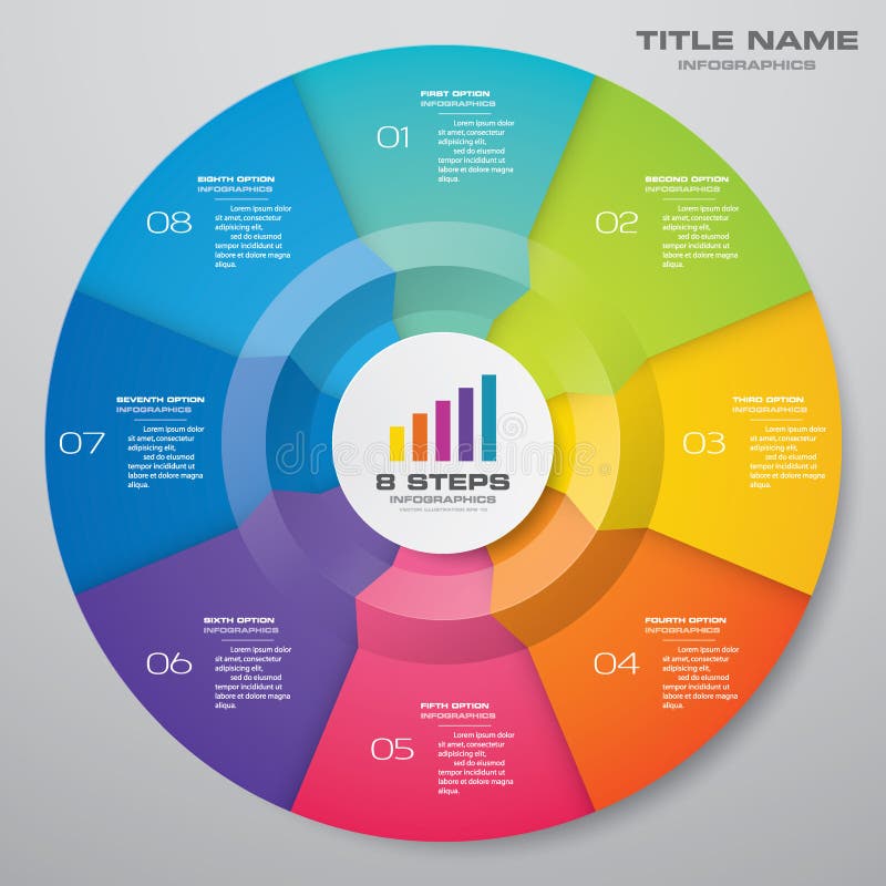 8 Steps Cycle Chart Infographics Elements for Data Presentation. Stock ...