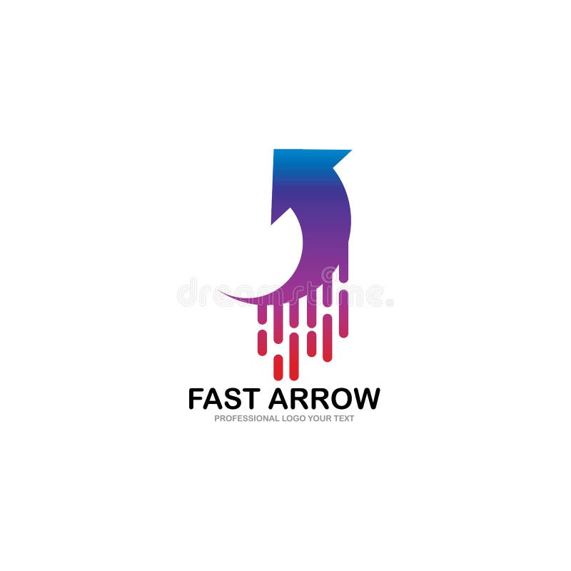 Coloring Fast Arrow Logo Design Template Vector Illustration Stock ...